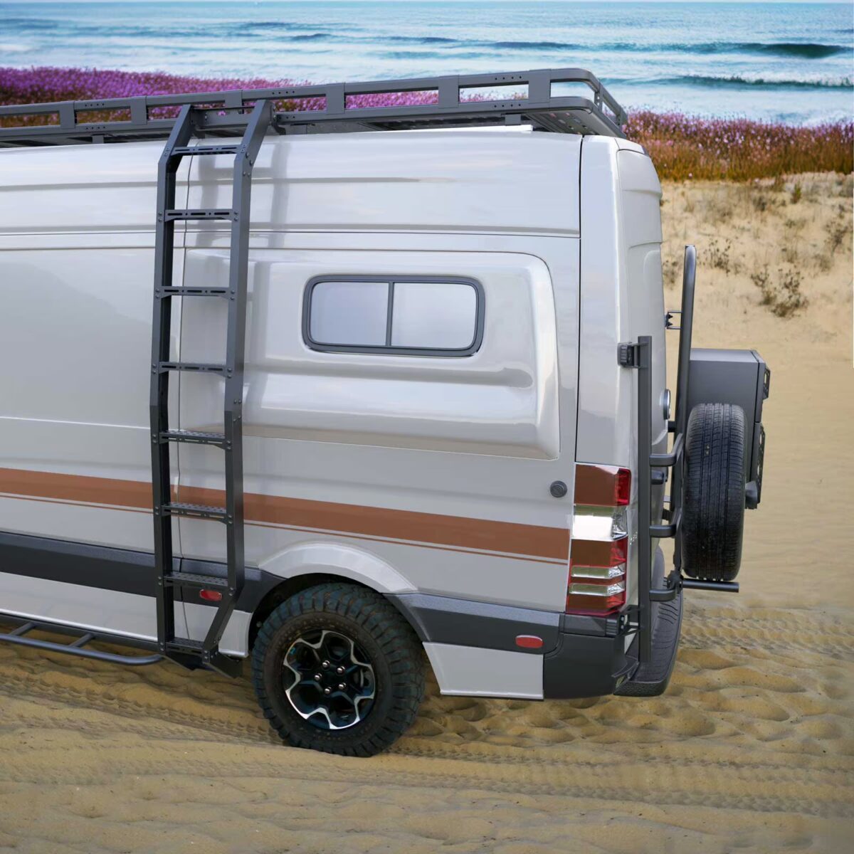 Sprinter Rear Tire Carrier | VannCamp & Astra Guard
