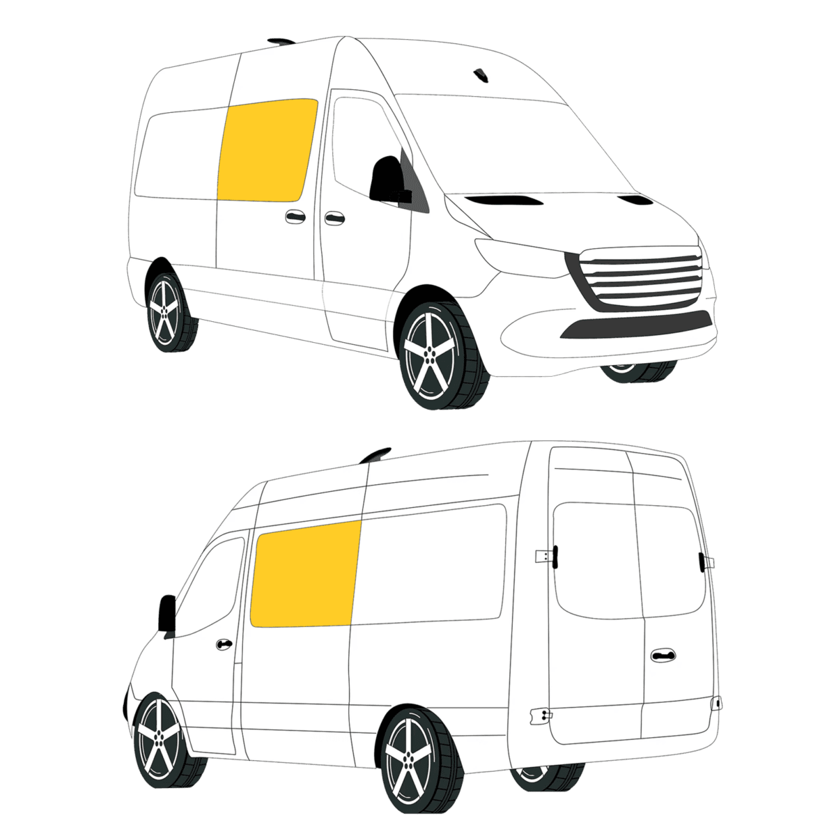 Sprinter Van Insulated Magnetic Window Covers - VannCamp